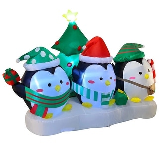 Joyfy 8 FT Christmas Inflatable Penguin Decoration with Lighted Chubby ...