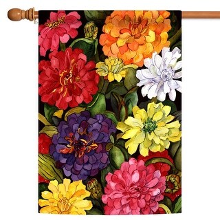 Zippy Zinnias Floral Outdoor House Flag 40" x 28" - Bed Bath & Beyond ...