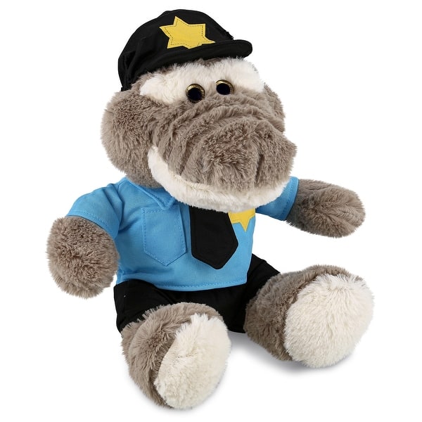 DolliBu Sitting Grey Alligator Police Officer Plush with Cop Uniform ...