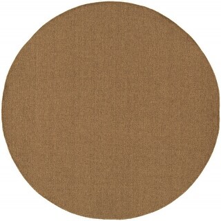 8' Round Tan Round Stain Resistant Indoor Outdoor Area Rug - 6' x 7 ...