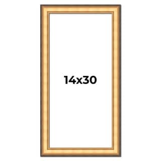 14x30 Frame Gold Plein Aire Solid Wood Picture Frame Width 2 Inches ...
