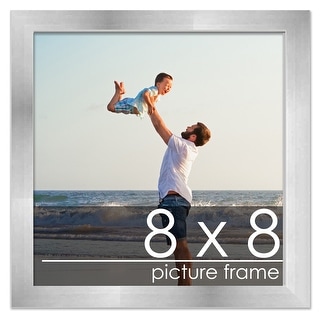 8x8 Frame Silver Pewter Wood Picture Square Frame - Included - Bed Bath ...