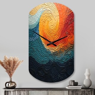 Designart - Teal Orange Op Art Rhythmic Illusion III - Op Art Large ...