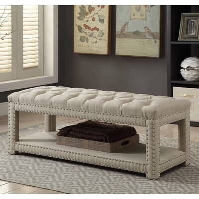 Hasa II Contemporary 48-inch Tufted Bench by FOA - Overstock - 19483590