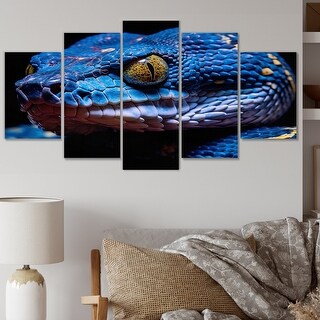 Designart "Blue Anaconda Snake Wildlife Photography" Animals Snake ...