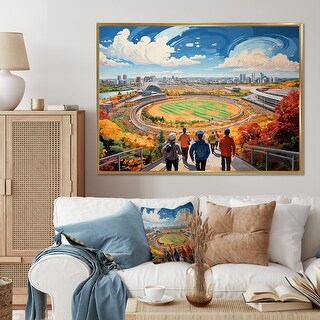 Designart "Stadium Track" Stadiums Framed Canvas Prints - Bed Bath ...