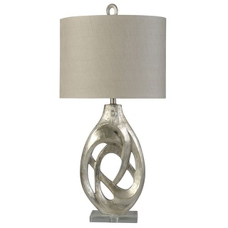 StyleCraft Champagne Silver Sculpted Open Loop Oval Accented Table Lamp ...