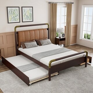 Wooden Storage Platform Bed with 2 Big Drawers and Trundle - Bed Bath ...