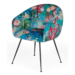 Modrest Roxann Contemporary Floral Velvet Dining Chair - Bed Bath ...