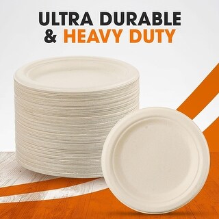 Cheer Collection Compostable 7 Inch Paper Plates, 1000 Pack - 7 inch ...