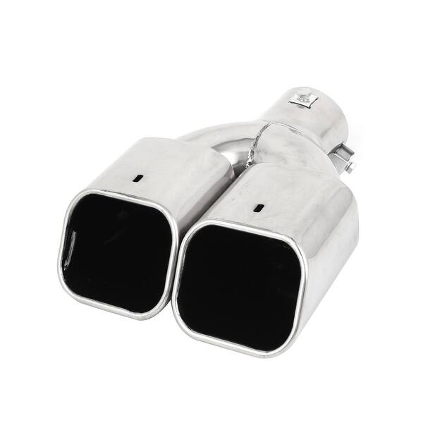 Unique Bargains Bolt on Stainless Steel Dual Square Slanted Exhaust ...