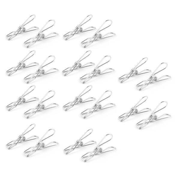 20 x Metal Spring Clothes Socks Hanging Clips Clamps Silver Tone for ...