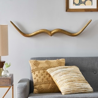 Handcrafted Aluminum Moustache Wall Decor with Aged Brass Finish - Bed ...