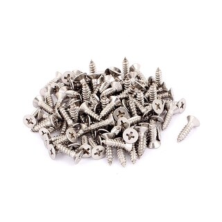 4.2mm x 16mm Flat Head Phillips Self Tapping Screw Fasteners Silver ...
