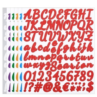 Alphabet Letters Numbers Stickers Set, Vinyl Cursive Decal, 6 Colors ...