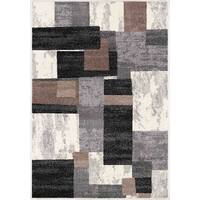 Sebille Checkered Block Light Brown- Ivory Indoor/ Outdoor Area Rug ...