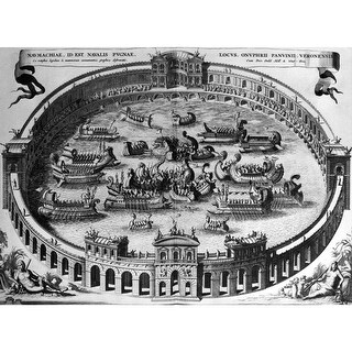 Rome Naumachia./Na Naumachia Or Staged Naval Battle At An Arena In ...