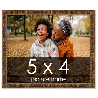 5x4 Distressed/Aged Black Complete Wood Picture Frame with UV Acrylic ...