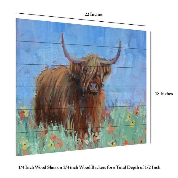 Jennifer Stottle Taylor 'Scottish Highland Cow' Wood Slat Art - Multi ...