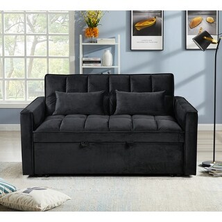 Modern Flannel Double Sofa with Folding Bed,Small Double Sofa with ...
