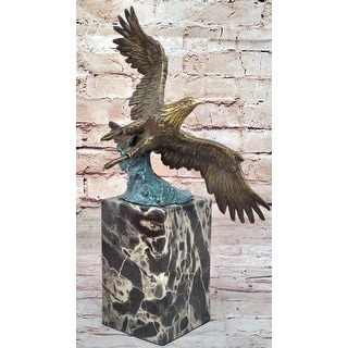 Art Deco Multi Color Patina American Bald Eagle Clic Bronze Statue ...