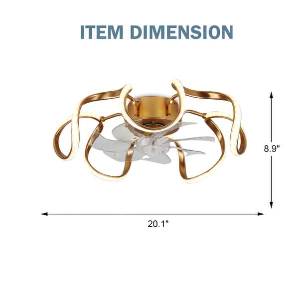 Cusp Barn Modern 20-inch Ceiling Fans with Lights and Remote, Stepless ...