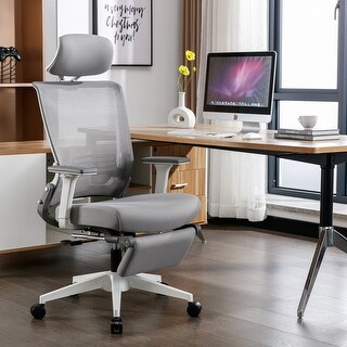 Ergonomic Mesh High Back Desk Chair with 2d Armrest and Foot Rest - Bed ...