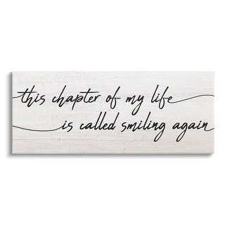 Stupell Smiling Again Motivational Healing Calligraphy Rustic Detail ...