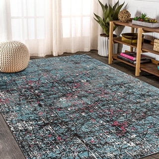 Sevita Abstract Fuchsia Splatter Area Rug - Bed Bath & Beyond - 32517268