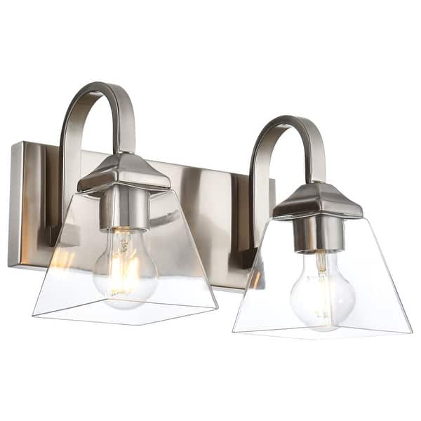 Brushed Nickel Bathroom Lights with Clear Glass - Brushed Nickel - Bed ...