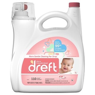 Dreft Ultra Concentrated Liquid Laundry Detergent (110 Loads, 150 Fluid ...