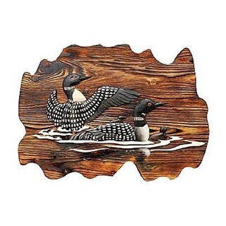 Loon Family Hand Crafted Intarsia Wood Art 26 X 18 X 2.5 Inches - Bed ...