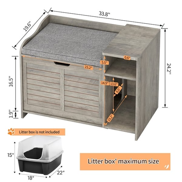 Litter Box Enclosure with Top Opening with Cushion - Bed Bath & Beyond ...
