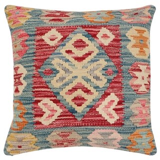 Boho Chic Jenna Turkish Hand-Woven Kilim Pillow - 18'' x 18'' - Bed ...