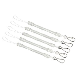 5pcs 3.5" Plastic Retractable Spring Coil Strap with Clasp Holder Cord ...
