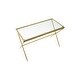 Gold Metal Slim Coffee Table with Glass Top - Bed Bath & Beyond - 31492751