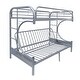 Eclipse Twin Xl Over Queen Futon Metal Bunk Bed with Guardrails, Silver ...