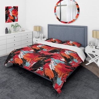 Designart "Popart Bold Brush Frenzy II" Modern Bedding Cover Set With 2 ...