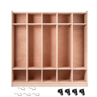 Coat Locker, 5-Section Daycare Cubby Coat Rack 48×13×48 inch, Classroom ...