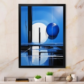 Designart "Blue Modern Bridge Scenery I" Bridges Framed Canvas Prints ...