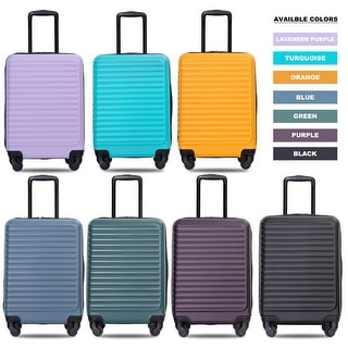 Turquoise 20" Luggage Carry On Spinner Suitcase Set Lightweight Durable ...