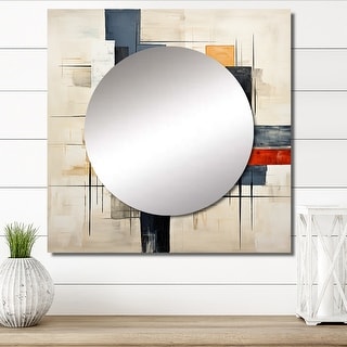 Designart "Ivory Illusions Abstract Shapes" Abstract Shapes Wall Mirror ...