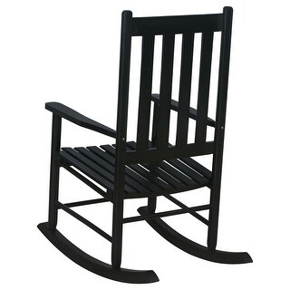 Classic Black Slat Back Rocking Chair with Elegant Finish and Robust ...