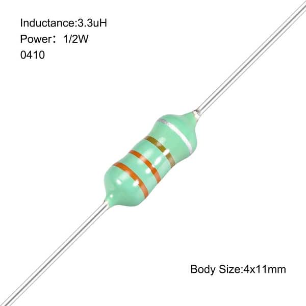 50Pcs 0410 Color Ring Inductor 3.3uH 0.5W Axial RF Choke Coil Inductor ...