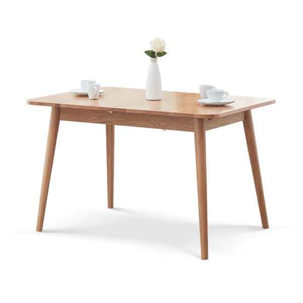 Nestfair Natural Solid Oak Wood Telescopic Meet Dining Table - N/A ...