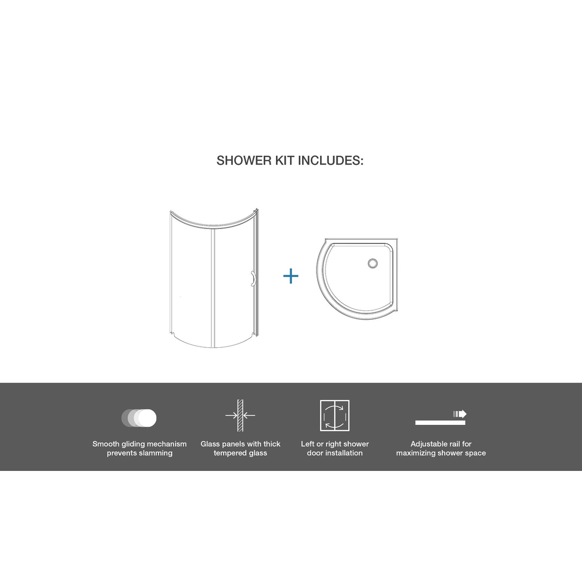 Ove Decors Breeze 32 in. Rounded Frosted Glass Sliding Corner Shower ...