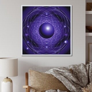 Designart "Space Atom Nucleus In Deep Purple" Fractals Framed Wall ...