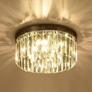 Modern Small Crystal Flush Mount Light with 6 Lights - Bed Bath ...