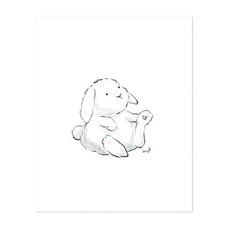 Funny Bunny Chillin Drawing Animals Cartoon Humor Art Print/Poster ...