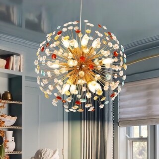 12-Light Modern Glam Sputnik Round Colorful Chandelier Globe Starburst ...